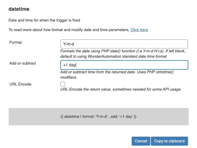 Using Date Parameters Wundermatics